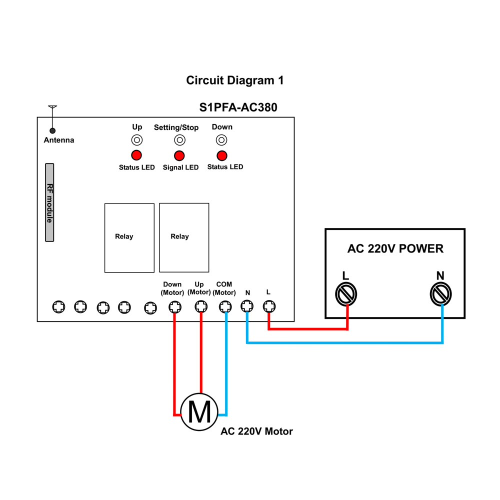 AC 120V 220V 380V Motor Forward Reverse Rotation Remote Controller AC 120V 220V 380V Motor Forward Reverse Rotation Remote Controller